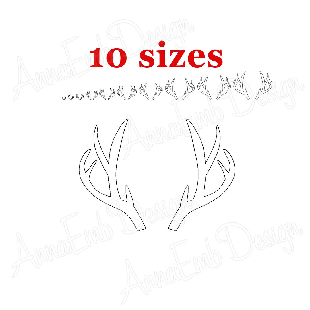 Antlers Embroidery Design. Deer Antler Embroidery Design. Mini Antlers ...