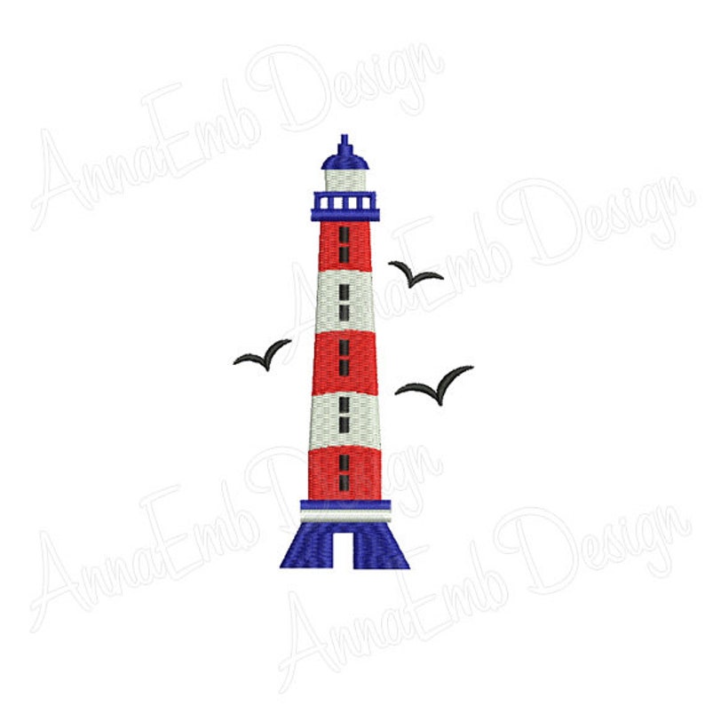Lighthouse Embroidery Design. Mini Lighthouse Embroidery. - Etsy