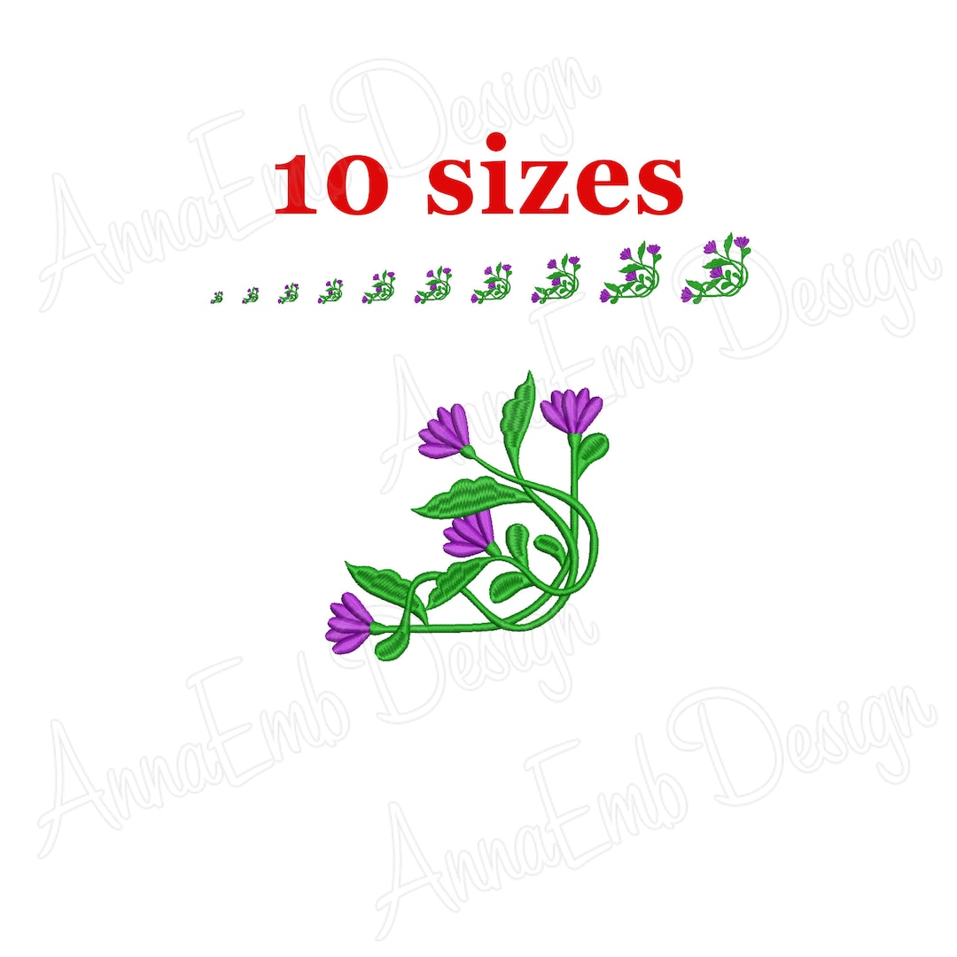 Flower Corner Embroidery Design. Machine Embroidery. Decor Borders ...