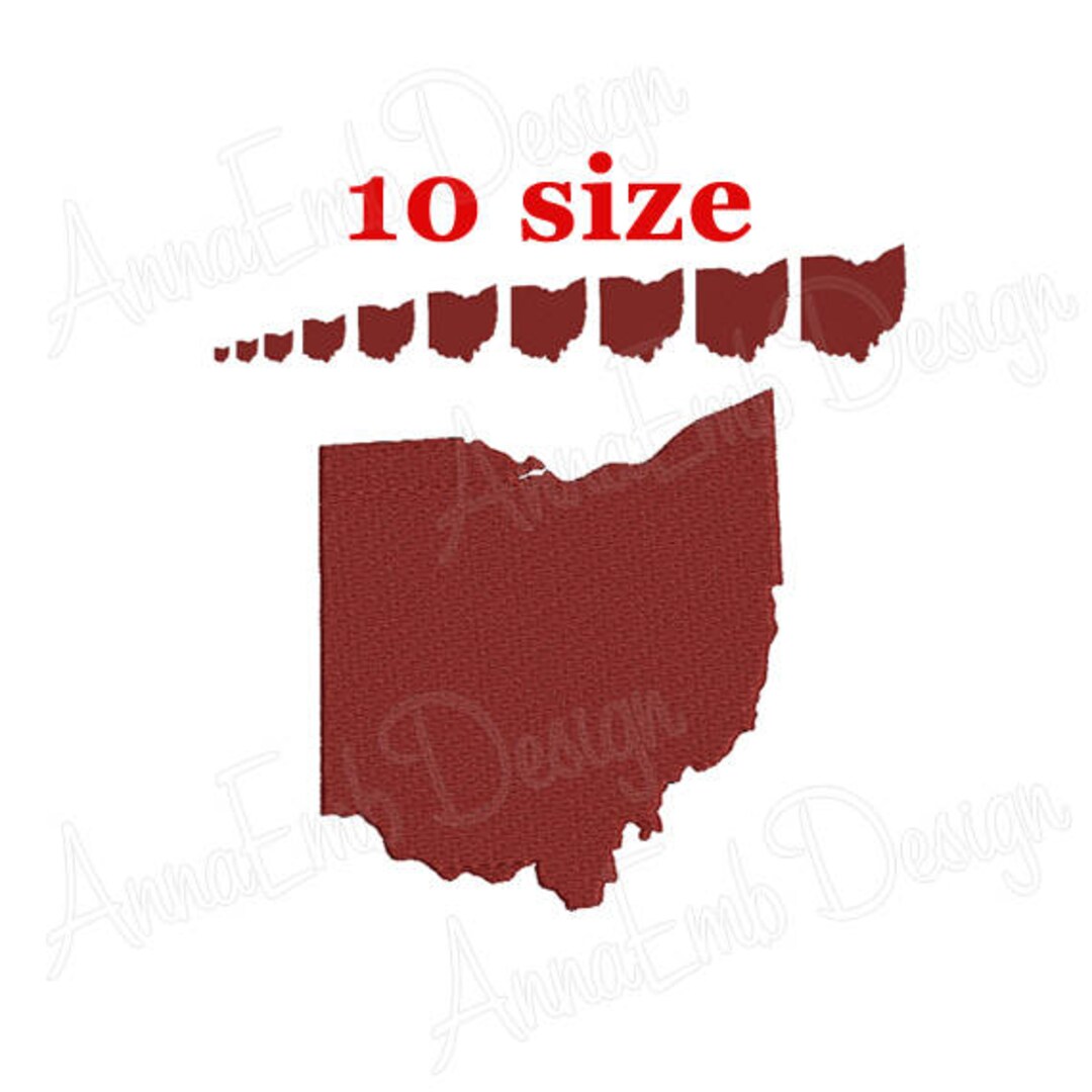Ohio Embroidery Design. Ohio Country. Machine Embroidery. Ohio Filled ...
