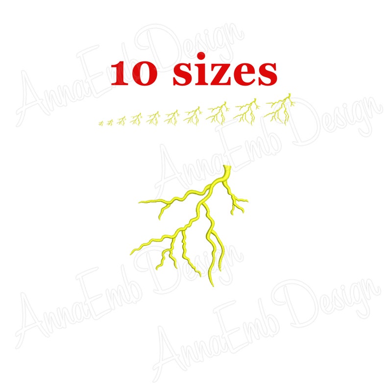 Lightning Bolt Embroidery Design. Machine Embroidery. Branch - Etsy