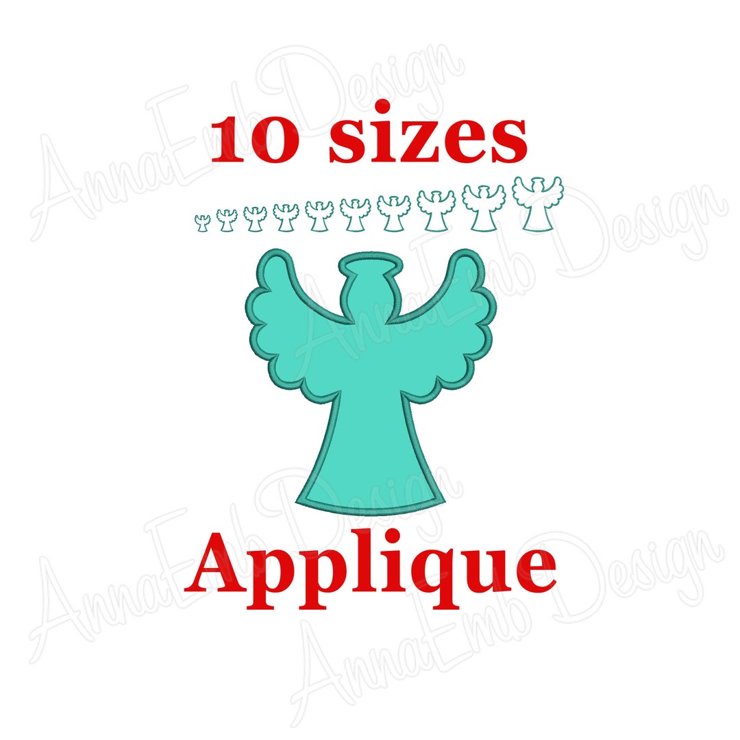 Angel Applique Embroidery Design. Mini Angel. Christmas Angel ...