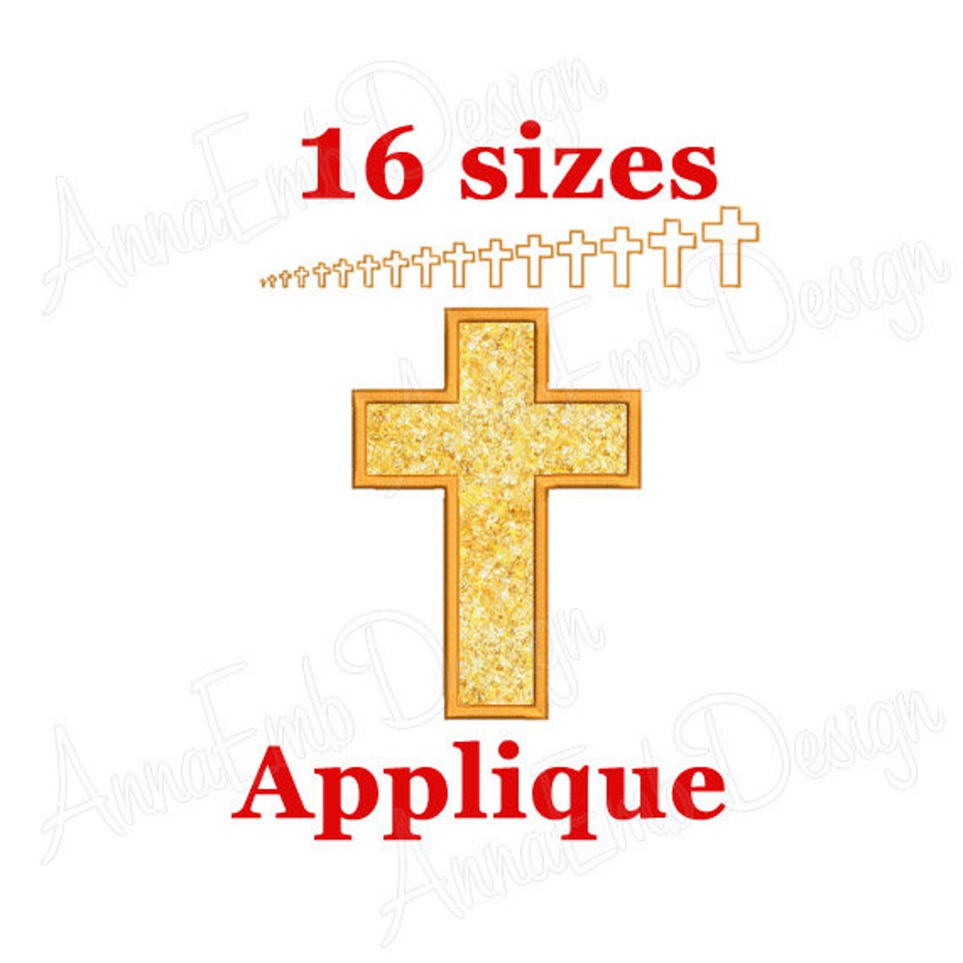 Cross Applique Embroidery Design. Easter Cross Embroidery Design ...