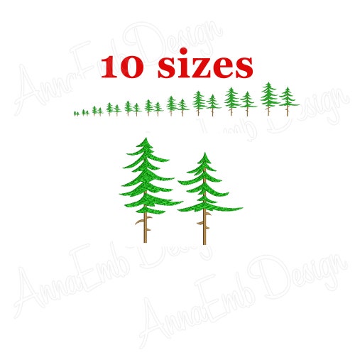 Evergreen Trees 4A Machine Embroidery Design - Etsy