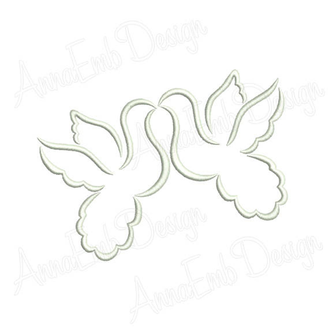 Dove Embroidery Design. Wedding Doves. Peace Embroidery | Etsy