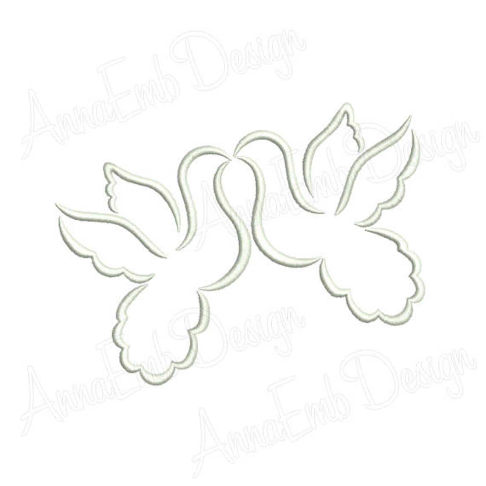 Dove Embroidery Design. Wedding Doves. Peace Embroidery | Etsy