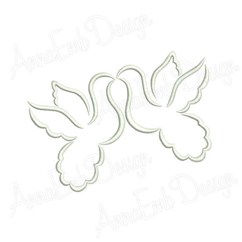 Dove Embroidery Design. Wedding Doves. Peace Embroidery - Etsy