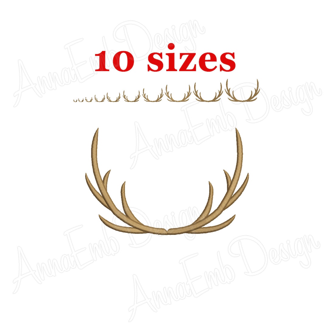 Antler Monogram Frame Embroidery Design. Antlers Embroidery Design ...
