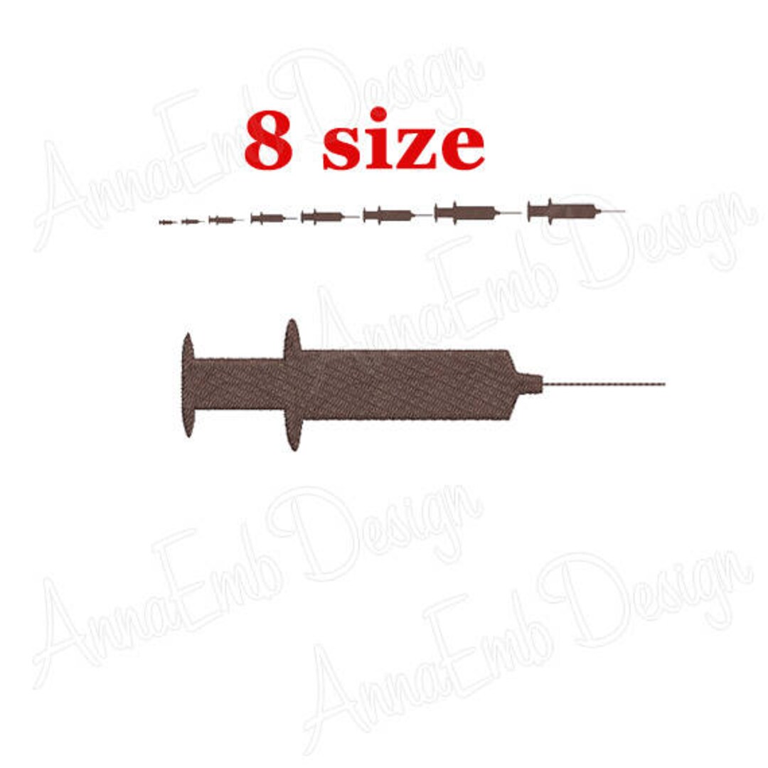 Syringe Embroidery Design. Machine Embroidery Designs. Vaccine Needle ...