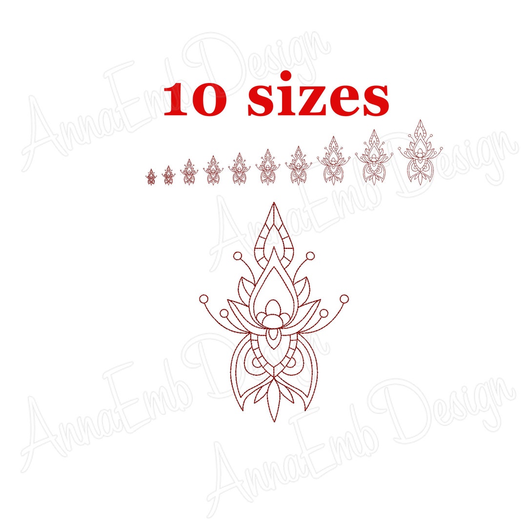 Lotus Flower Embroidery Design. Machine Embroidery Design. Mini Lotus ...