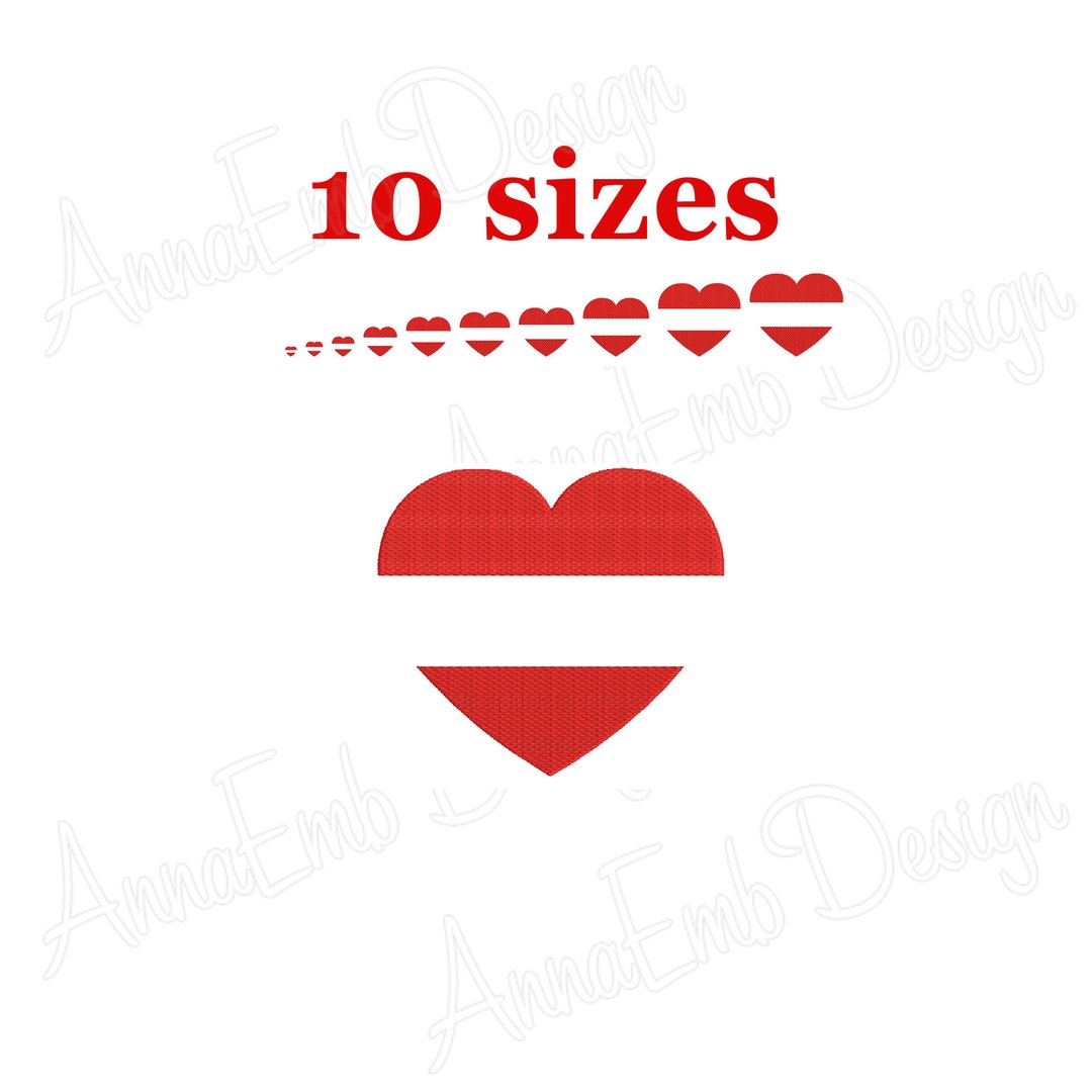 Split Heart Embroidery Design. Mini Heart Embroidery. Love. Heart ...
