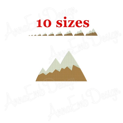 Mountain Embroidery Design. Mountain Silhouette. Mountain Mini - Etsy