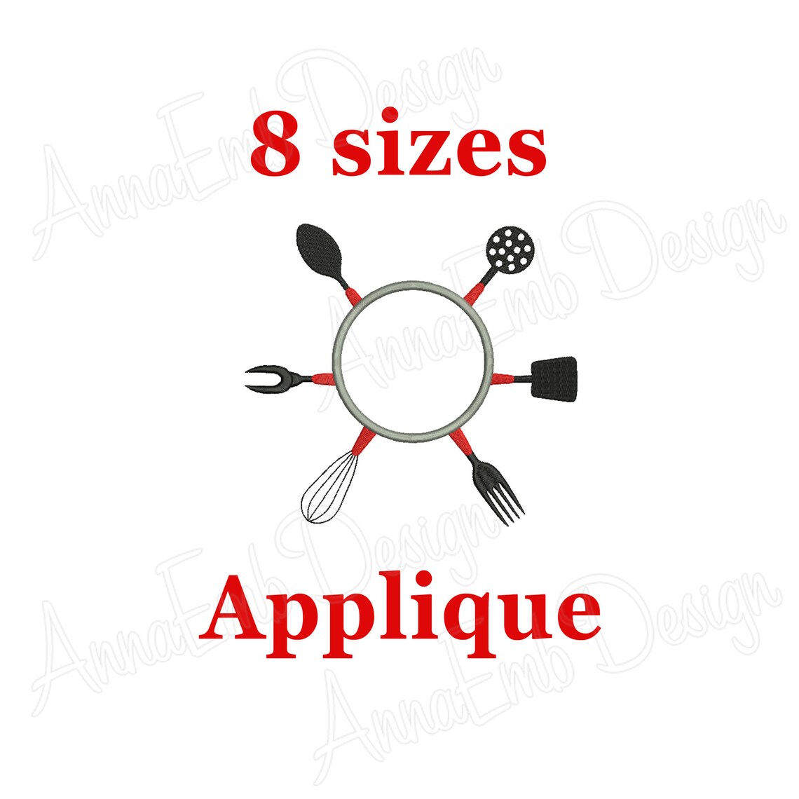Kitchen Utensils Applique Embroidery Design. Kitchen Utensils. - Etsy