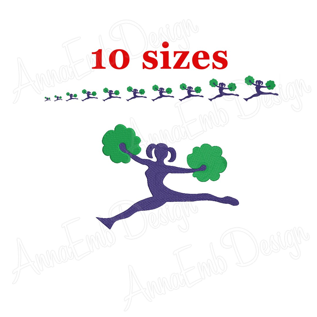 Cheerleader Embroidery Design. Cheerleader Design. Machine Embroidery ...