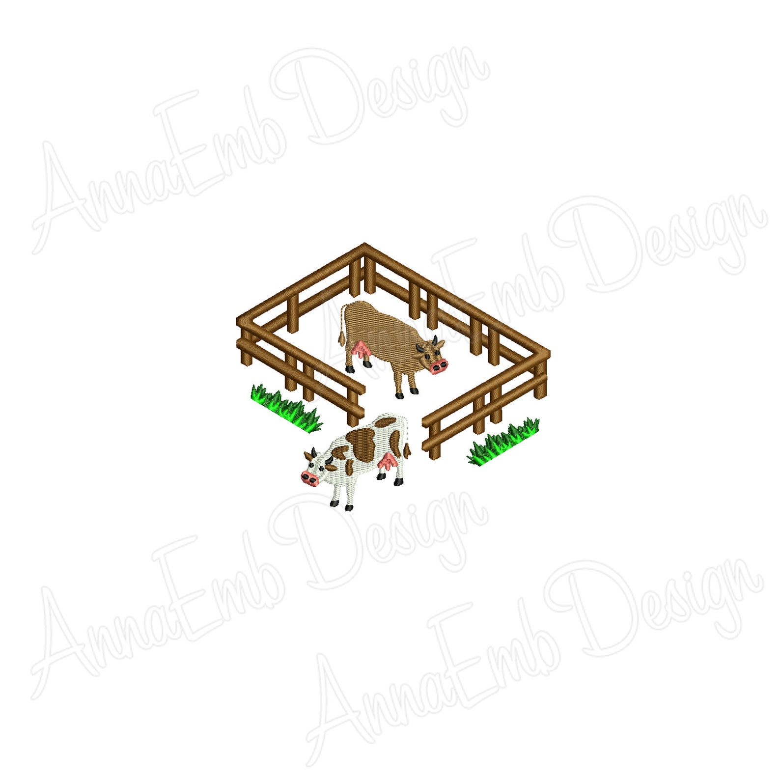 Farm Embroidery Design. Cow Embroidery Design. Field - Etsy