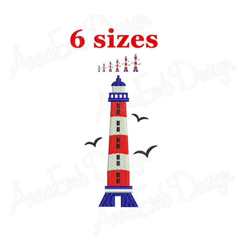 Lighthouse Embroidery Design. Mini Lighthouse Embroidery. - Etsy