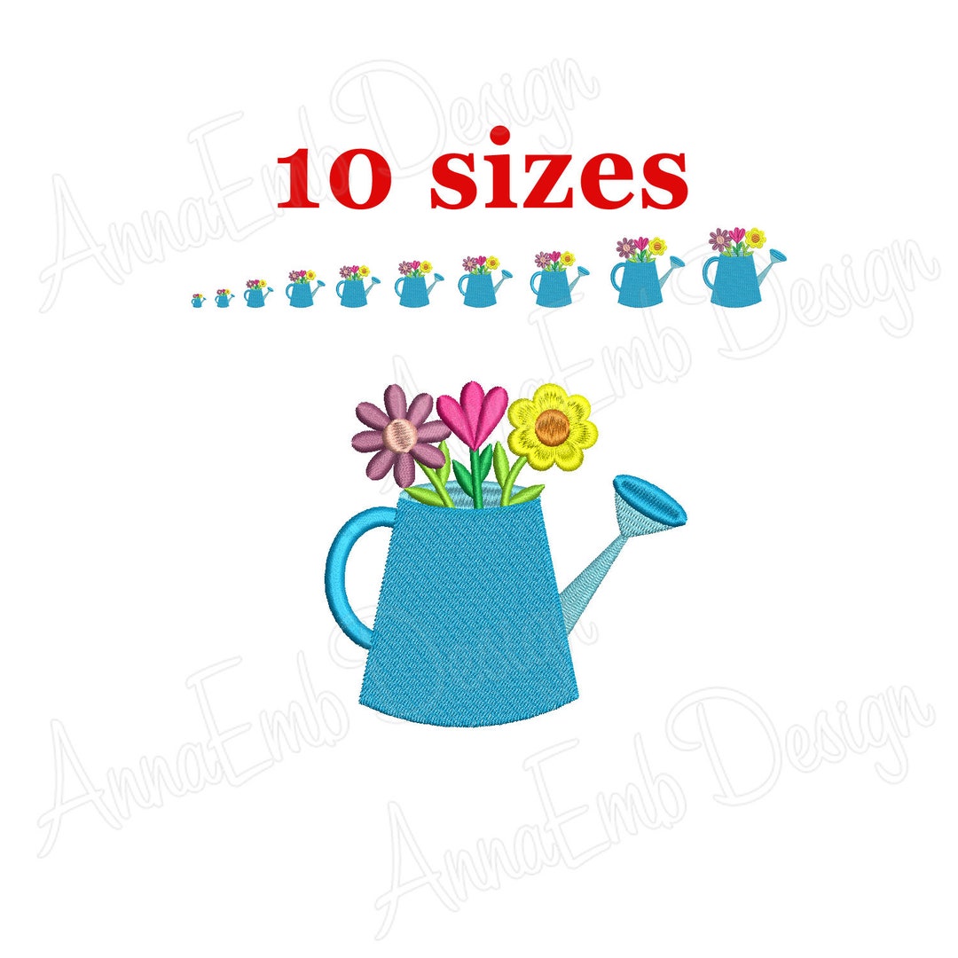 Watering Can Embroidery Design. Machine Embroidery Design. Watering Can ...