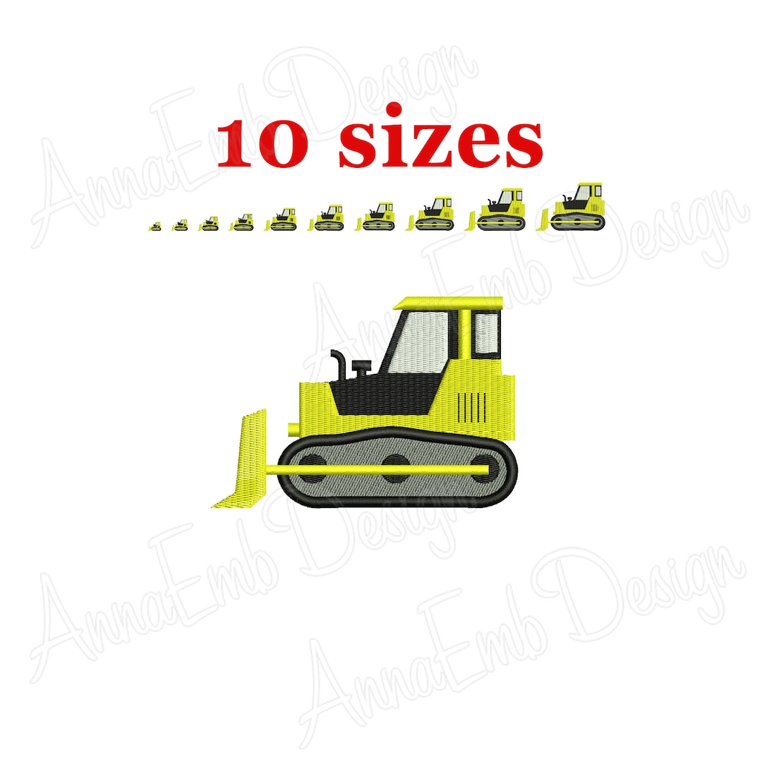 Bulldozer Embroidery Design. Bulldozer Silhouette. Bulldozer Mini ...