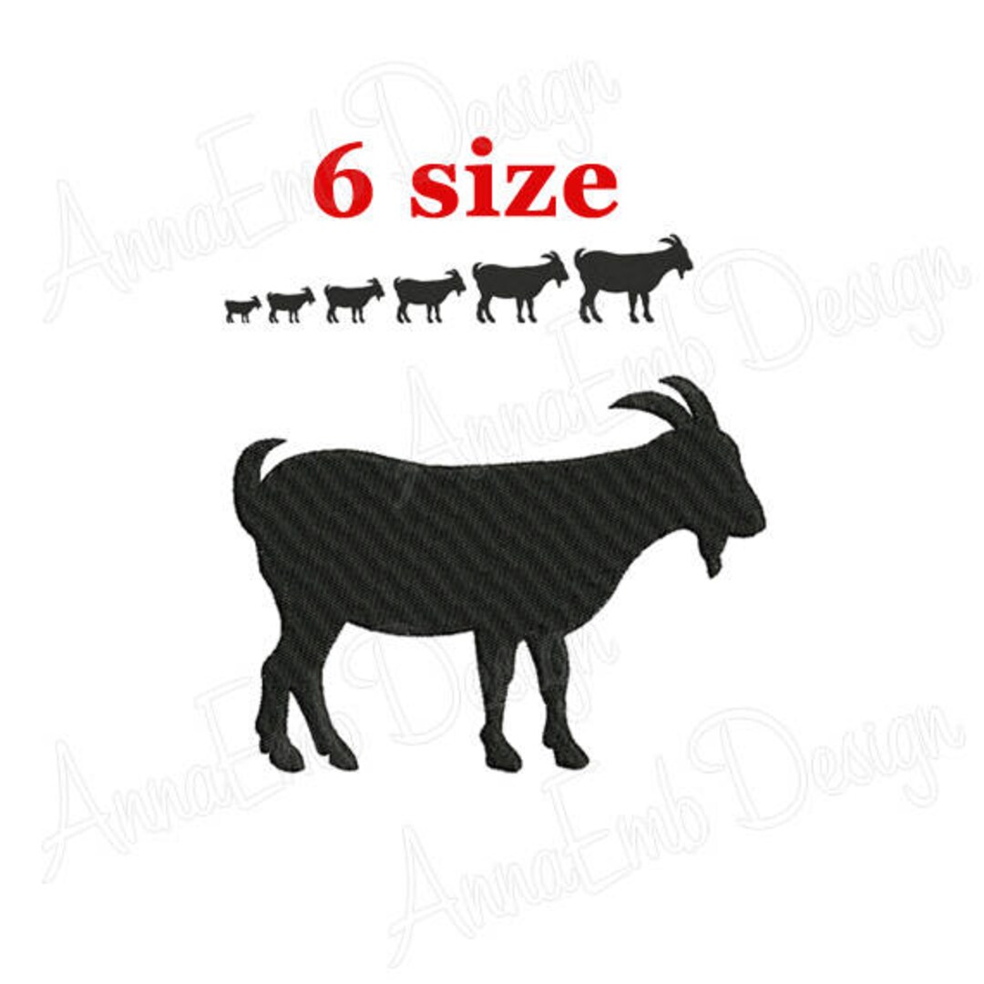 Goat Embroidery Design. Machine Embroidery Design. Goat Silhouette ...