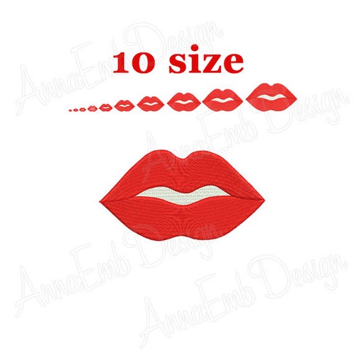 Lips Embroidery Design. Lipstick Embroidery Design. Machine | Etsy