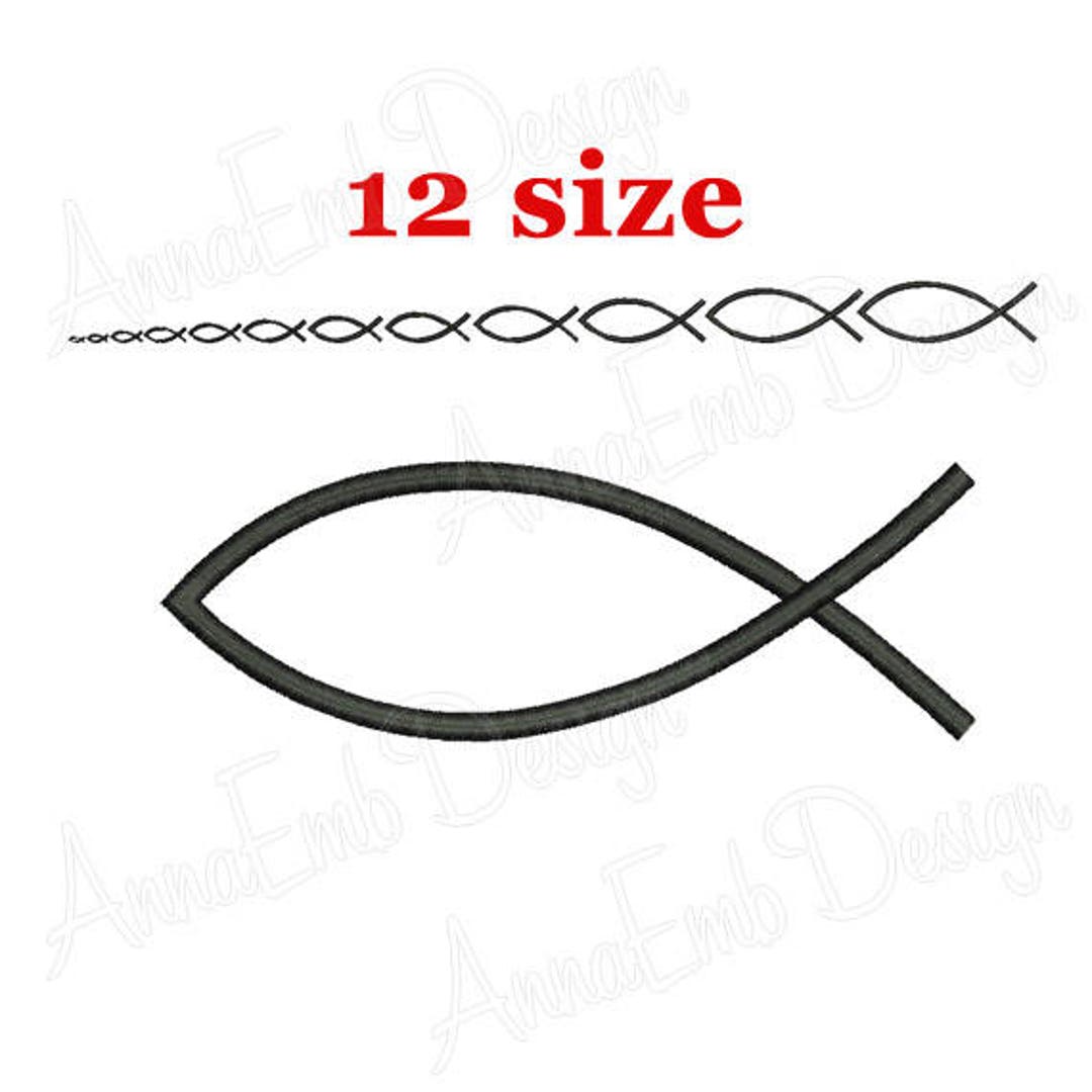 Jesus Fish Embroidery Design. Christian Fish Symbol. Ichthys Christian ...