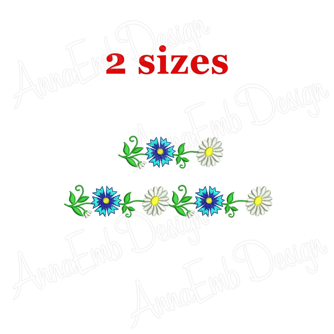 Flower Embroidery Design. Flower Border Embroidery Design. Floral ...