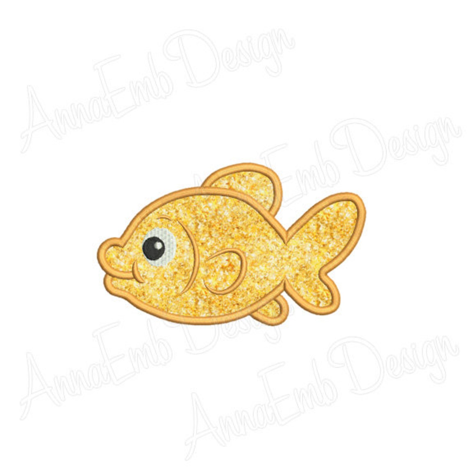 Goldfish Applique Embroidery Design. Fish Embroidery Design. - Etsy