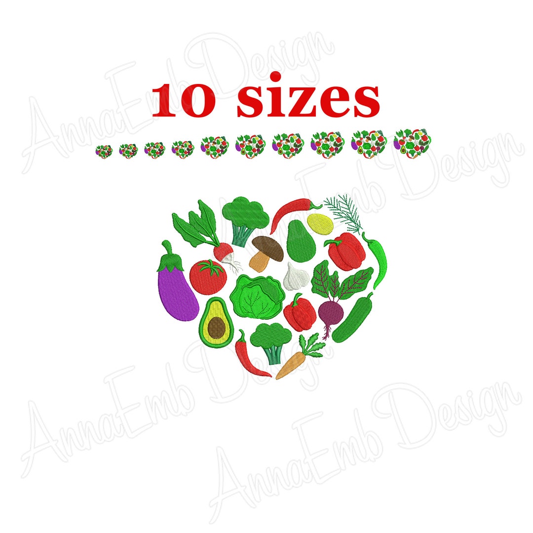 Vegetables Embroidery Design. Vegetables Design. Machine Embroidery ...