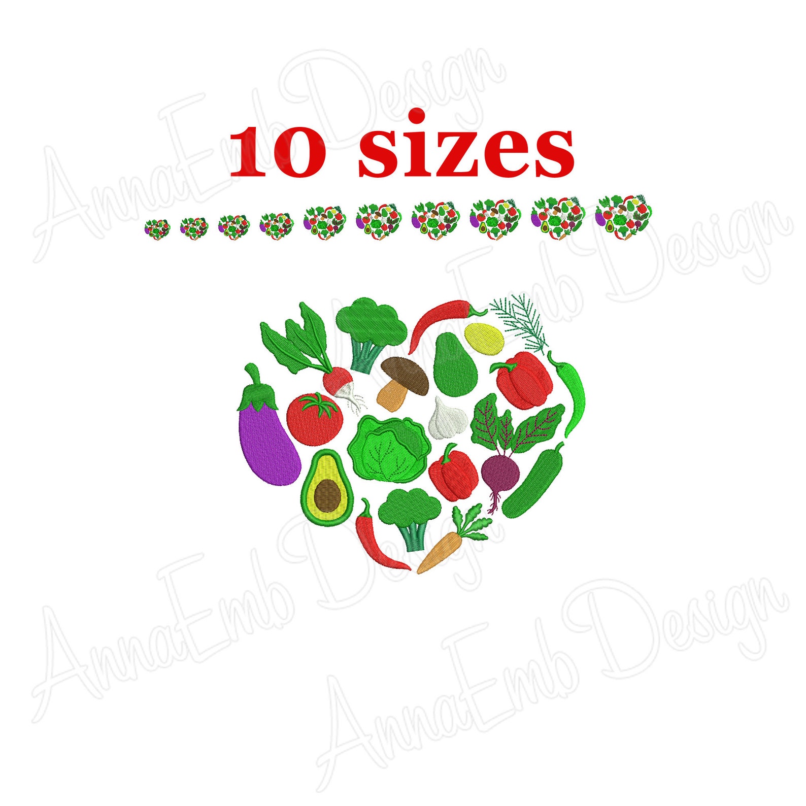 Vegetables Embroidery Design. Vegetables Design. Machine - Etsy