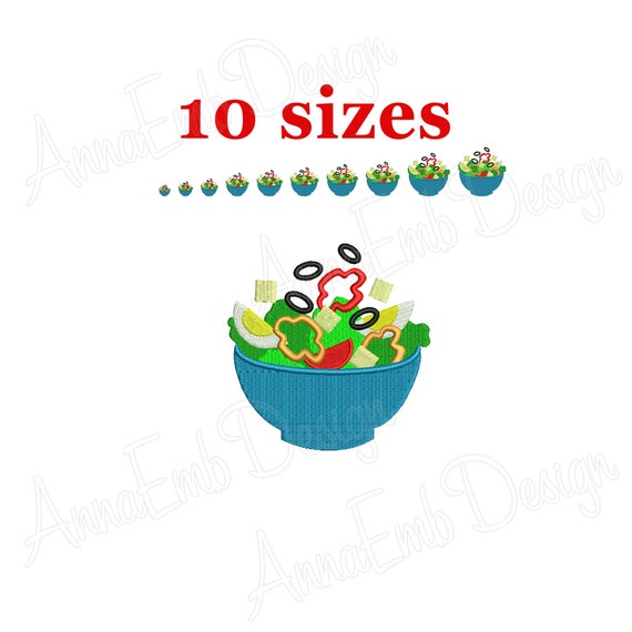 Salad Bowls Embroidery Design. Kitchen Embroidery Design. - Etsy