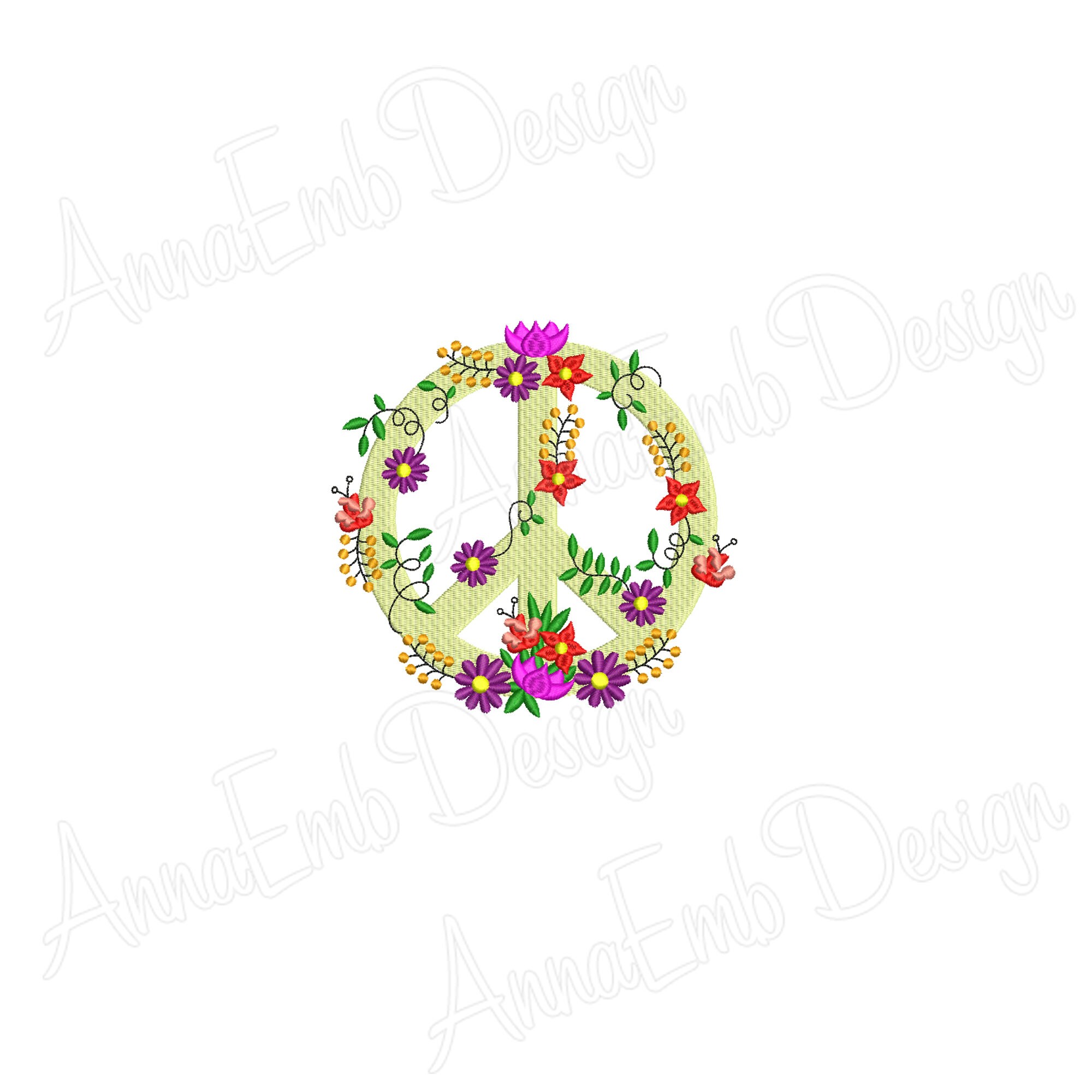 Peace Sign Embroidery Design. Mini Peace Sign. Peace Sign - Etsy