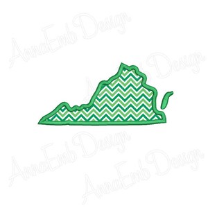 Virginia Applique Embroidery Design. Virginia State Design. Machine ...