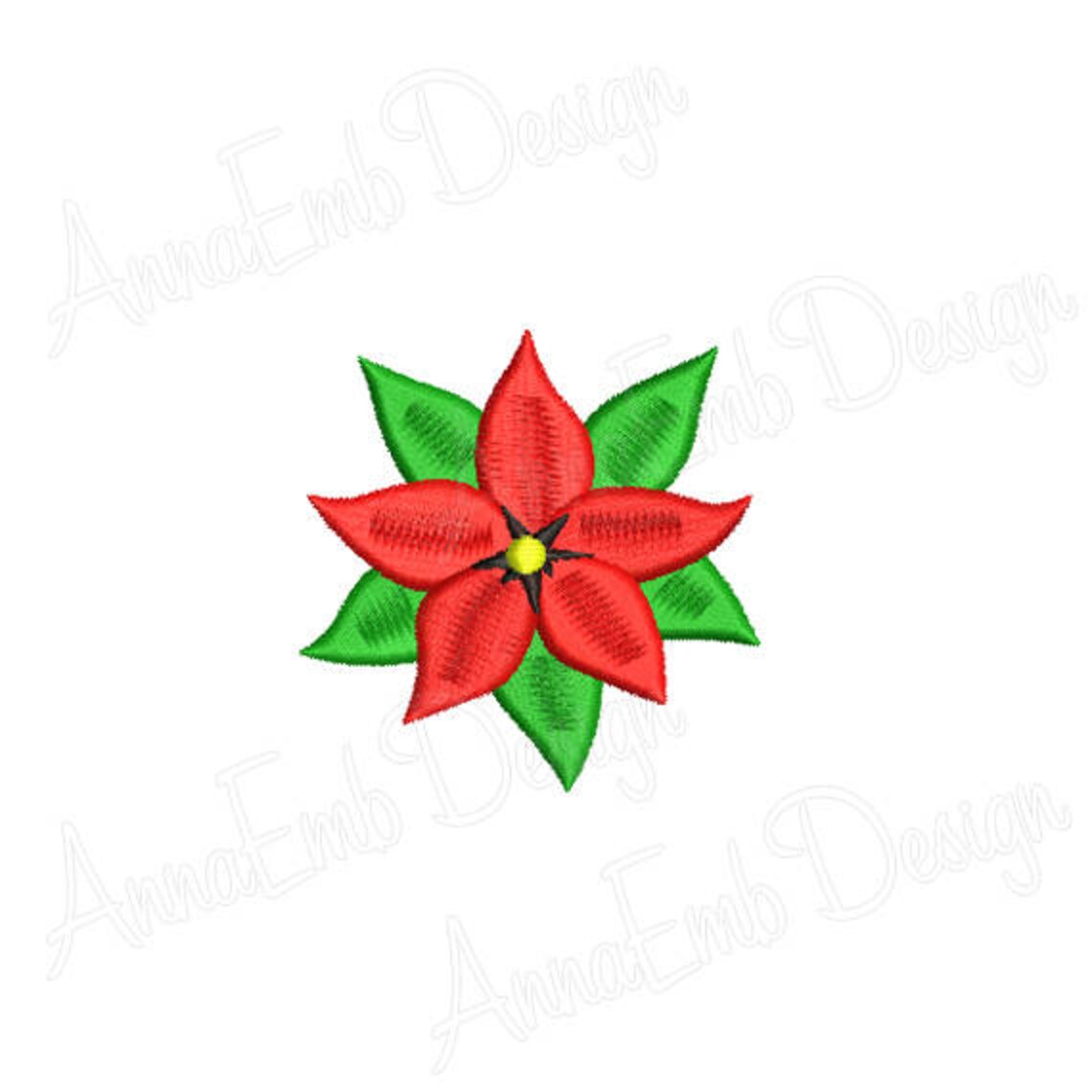 Poinsettia Embroidery Design. Flower Embroidery Design. Mini | Etsy