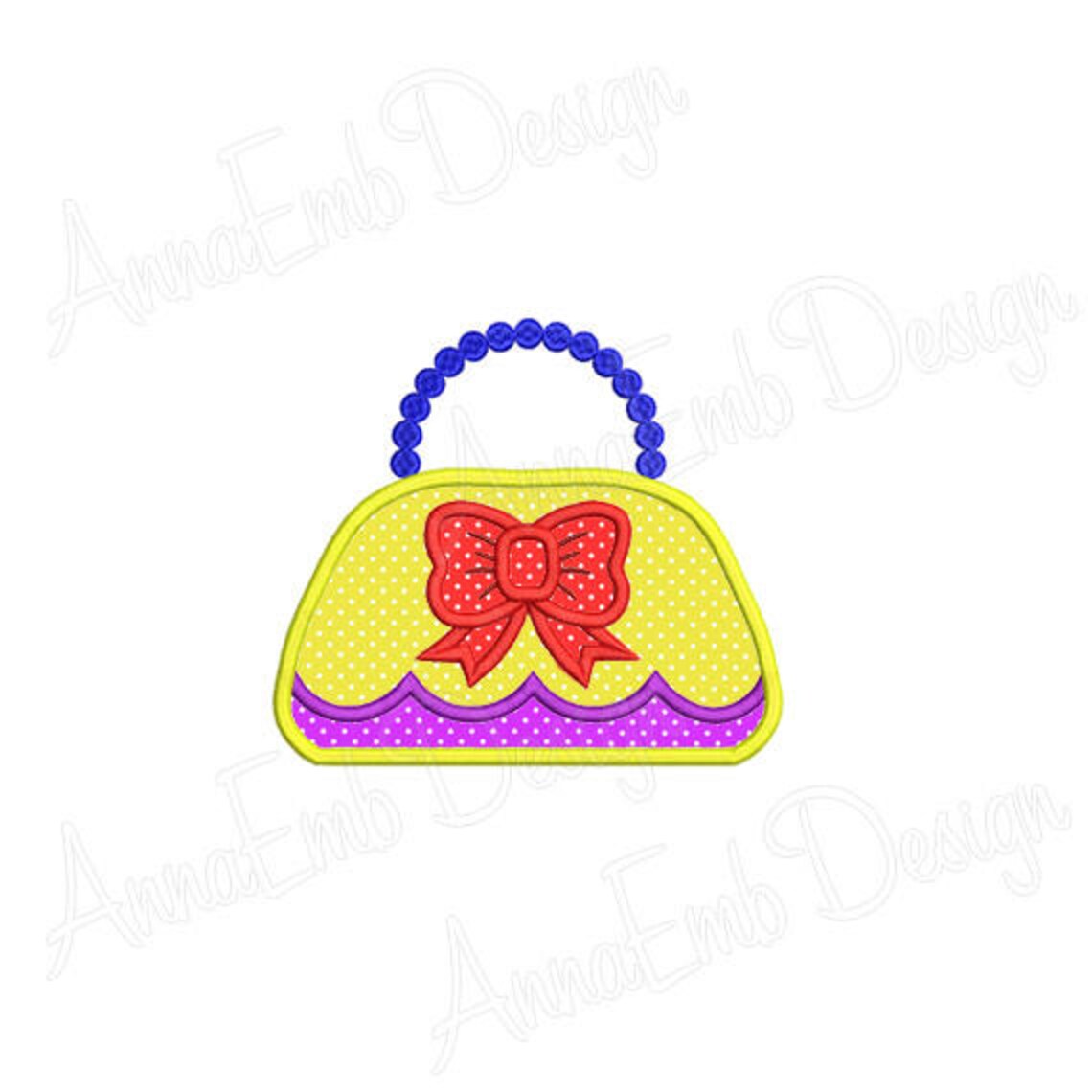 Bag Applique Embroidery Design. Mini Handbag. Bag Design. | Etsy