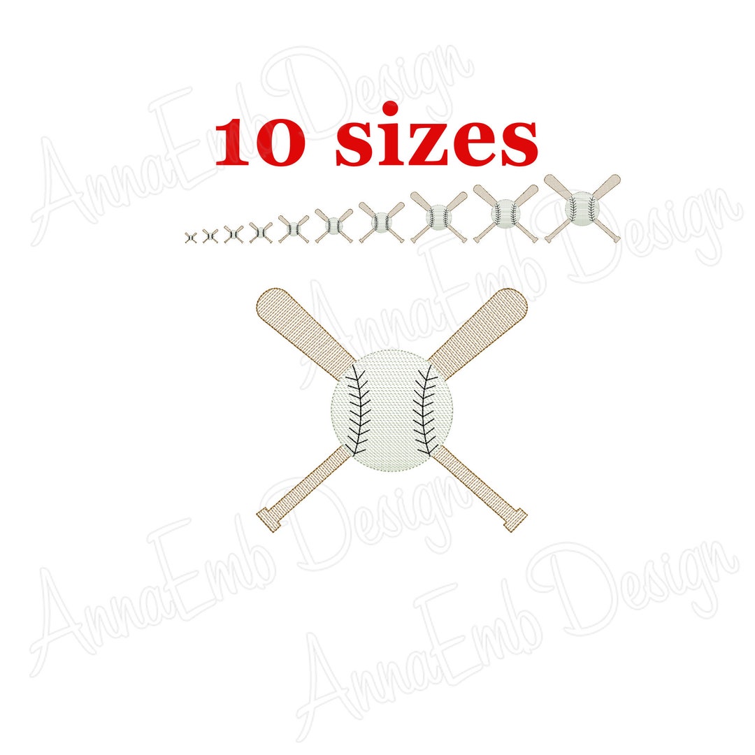 Baseball Sketch Embroidery Design. Mini Baseball Bat. Baseball Bat ...