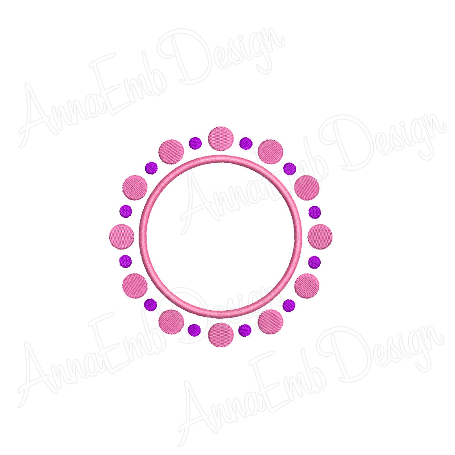 Circle Monogram Font Frame Embroidery. Machine Embroidery. - Etsy