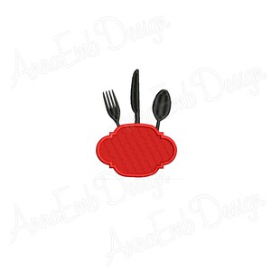 Cutlery Fork Knife Spoon Embroidery Design. Mini Cutlery. Cutlery ...