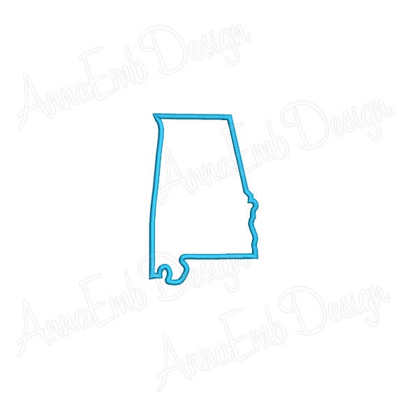 Alabama Applique Embroidery Design. Alabama state. Alabama | Etsy