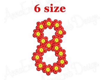 Number 8 Embroidery | Etsy