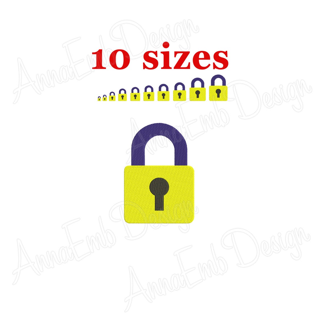 Door Lock Embroidery Design. Lock Mini Embroidery. Machine Embroidery ...