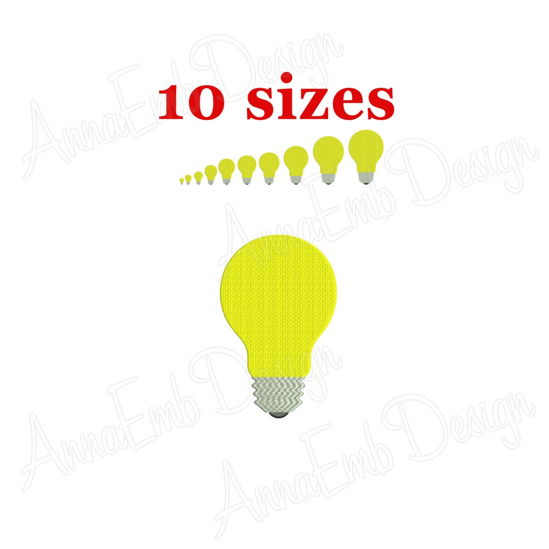 Light Bulb Embroidery Design. Light Bulb Mini Embroidery. Light Bulb ...