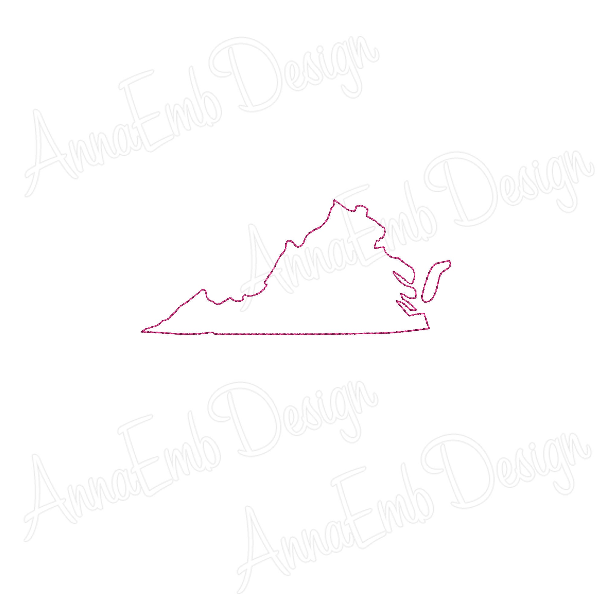 Virginia Embroidery Design Virginia State Design Machine Embroidery ...