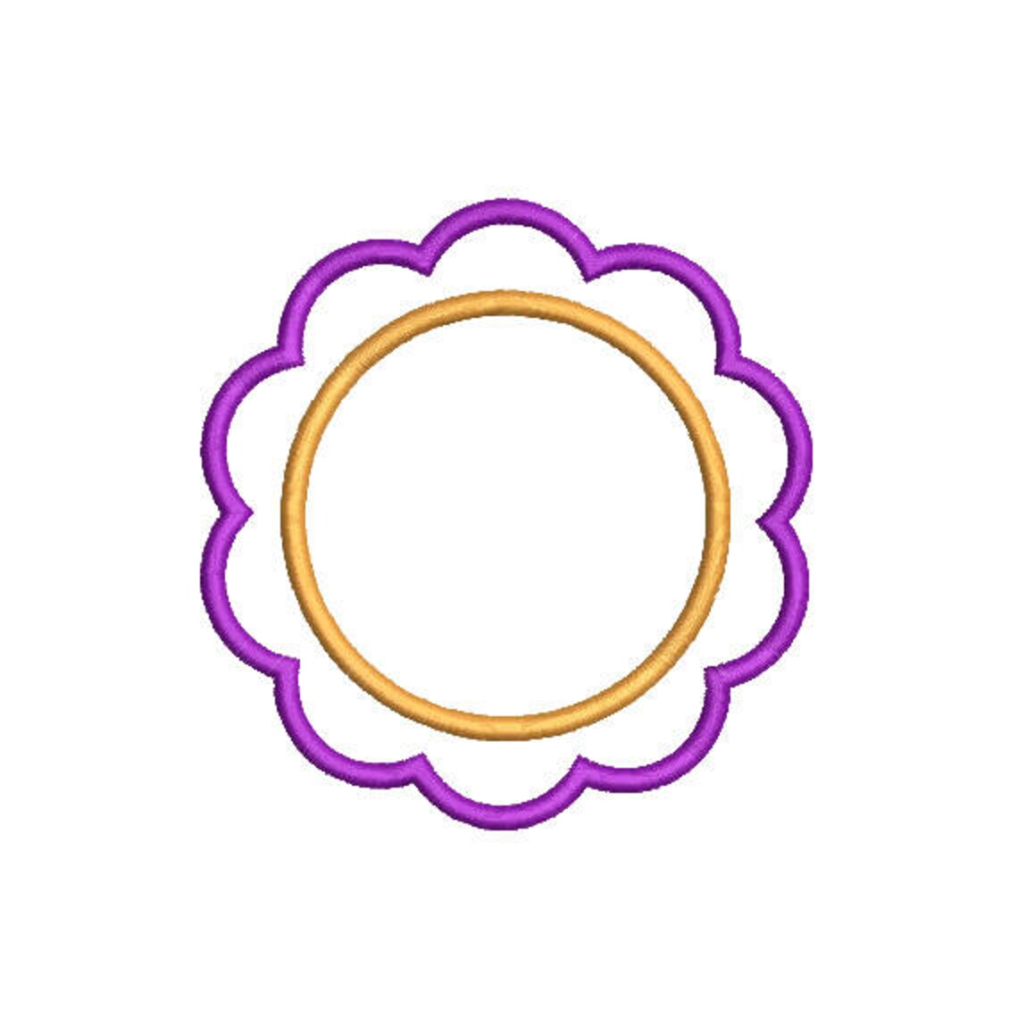 Scallop Circle Applique Embroidery Design. Scalloped Frame - Etsy