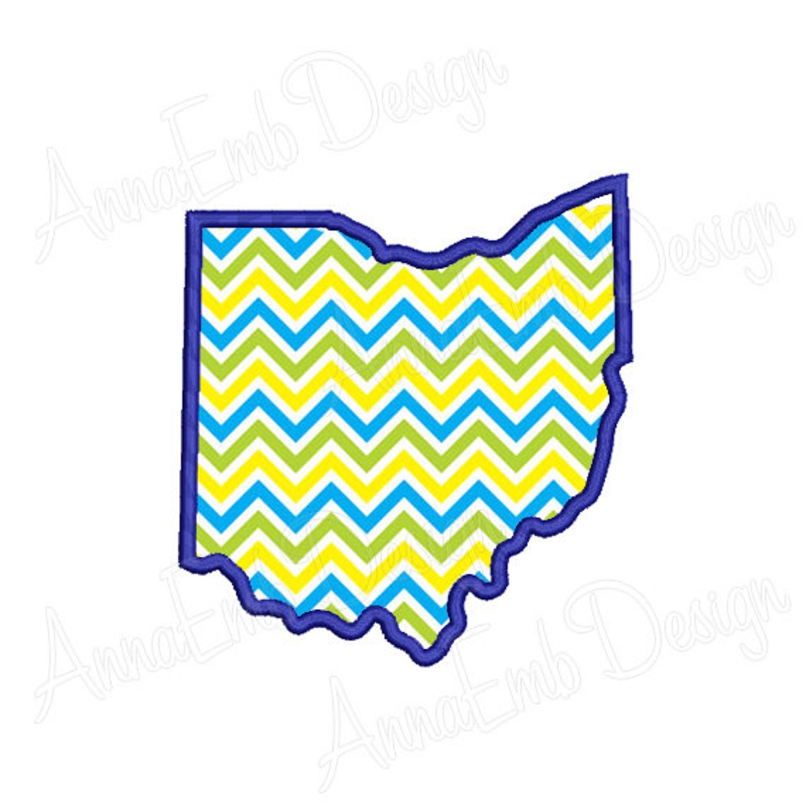 Ohio State Applique Embroidery Design. State Applique | Etsy