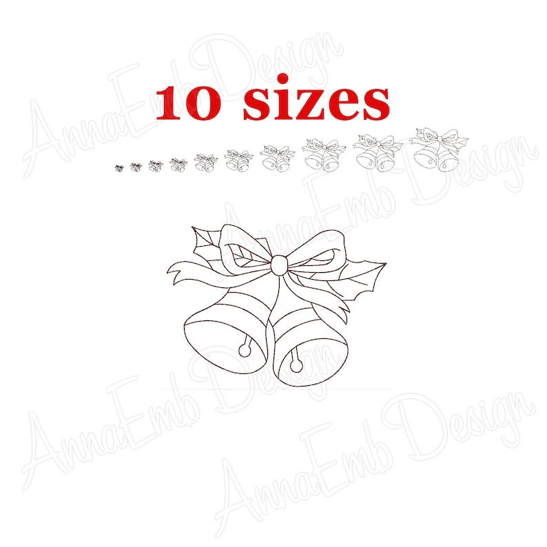 Bell Embroidery Design. Mini Bell. Christmas Bell Embroidery - Etsy