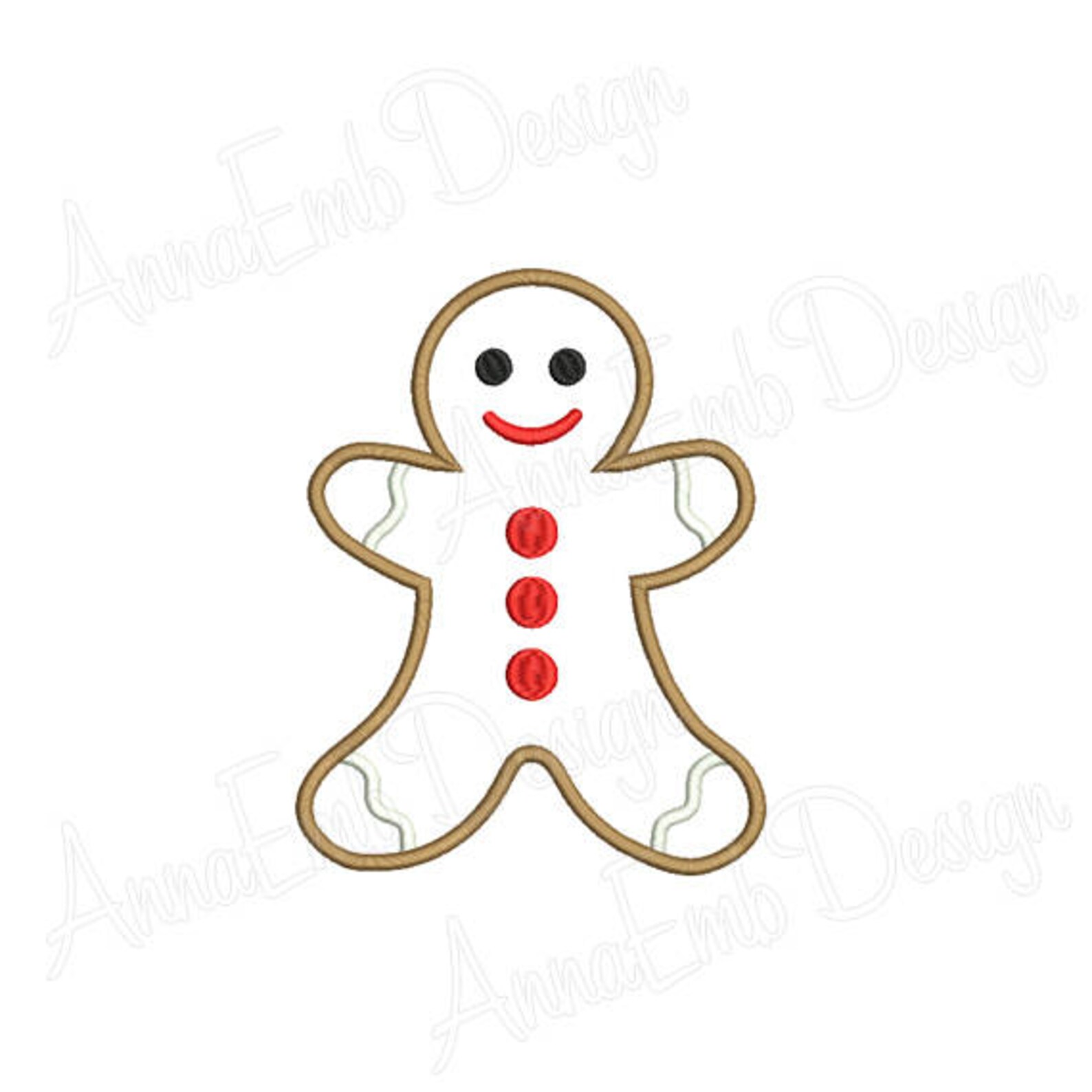 Gingerbread Man Applique Embroidery Design. Mini Gingerbread - Etsy