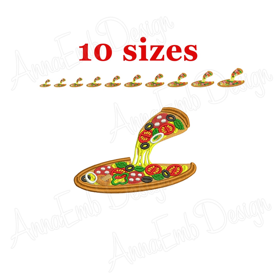 Pizza Embroidery Design. Pizza Slice. Pizza Slice Design Mini Pizza ...