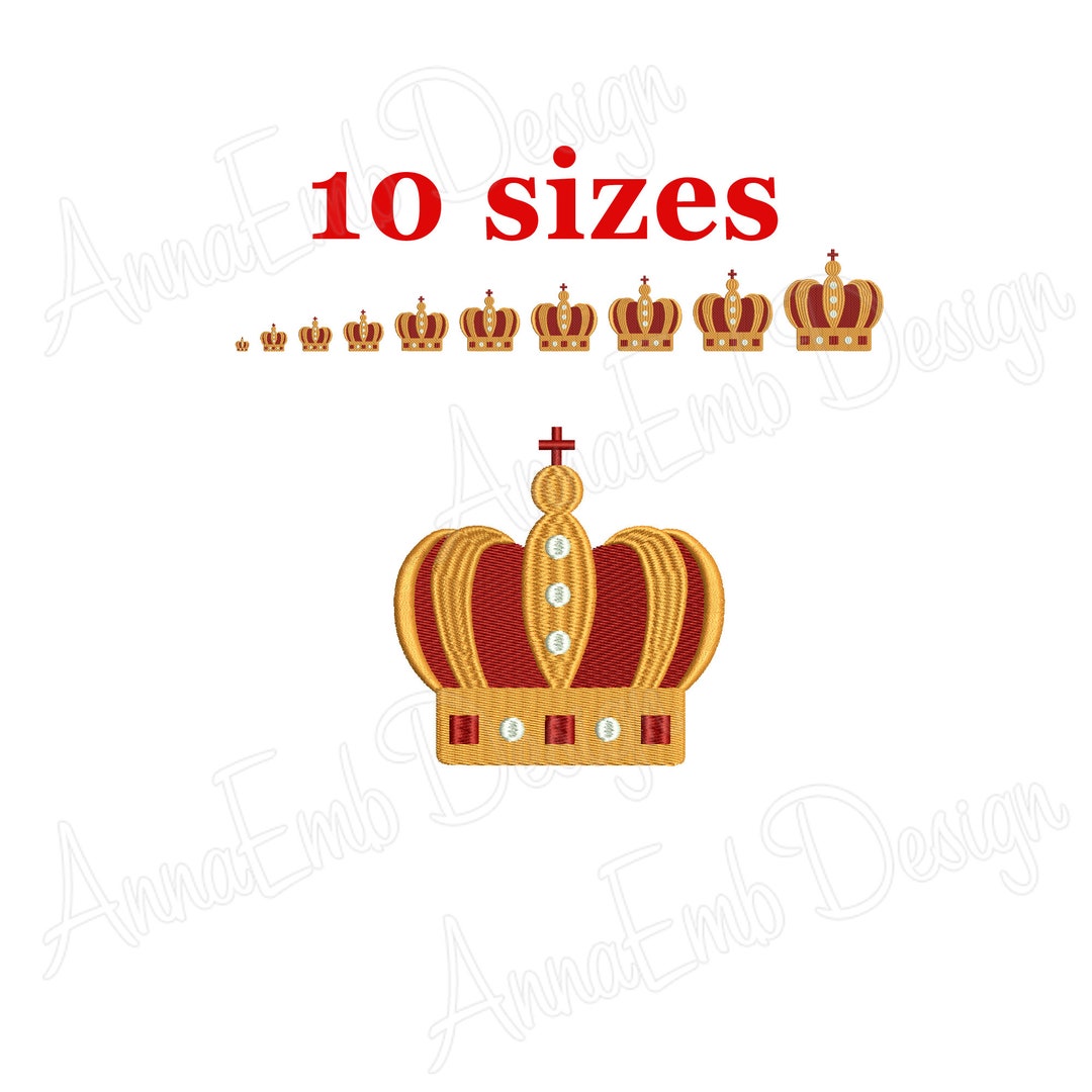 Crown Embroidery Design. Machine Embroidery. Tiara Embroidery. King ...