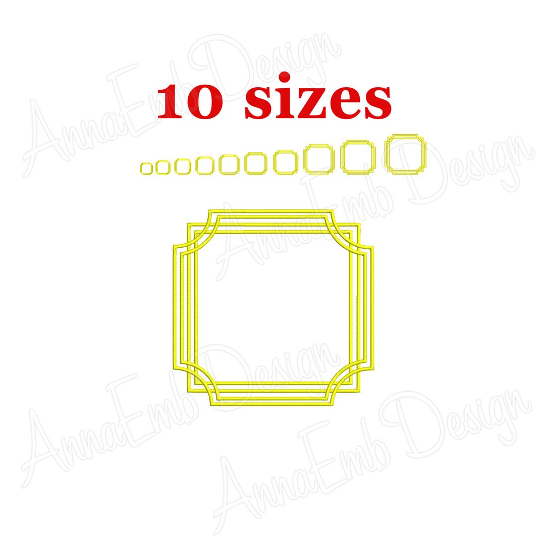 Square Monogram Frame Embroidery Design. Square Frame. Embroidery ...