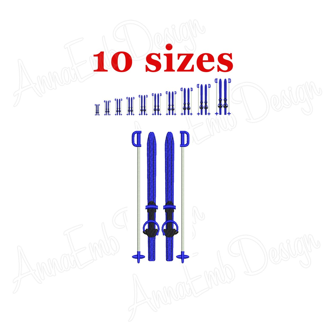 Winter Ski Embroidery Design. Winter Ski Silhouette. Winter Ski Mini ...
